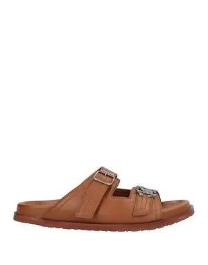 Roberto Cavalli Calfskin Sandals With Logo Embellishment