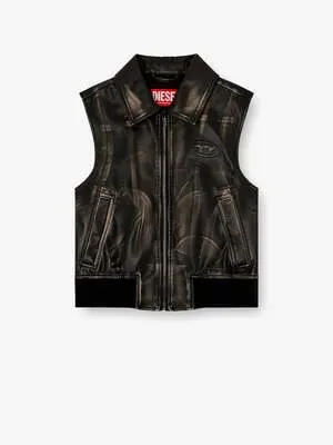 DIESEL® Faux Leather Sleeveless Jacket