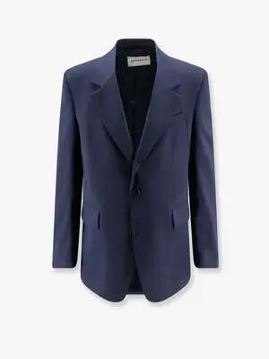 AMARANTO Virgin Wool Blend Blazer - Blue
