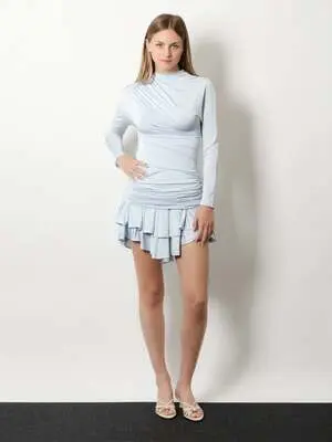 SELF-PORTRAIT Gathered Jersey Mini Dress