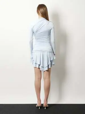 SELF-PORTRAIT Gathered Jersey Mini Dress