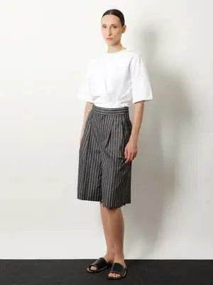 Soeur Striped Cotton Bermuda Shorts