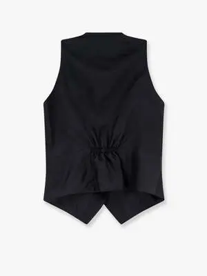 Tagliatore Linen Vest - Black