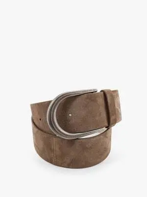 Brunello Cucinelli Suede Belt - Beige