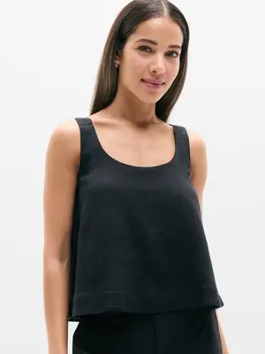 Athleta Retreat Linen Tank - Black