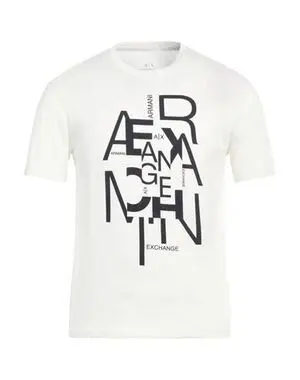 Armani Exchange Man T-shirt Midnight Blue Size S Pima Cotton White