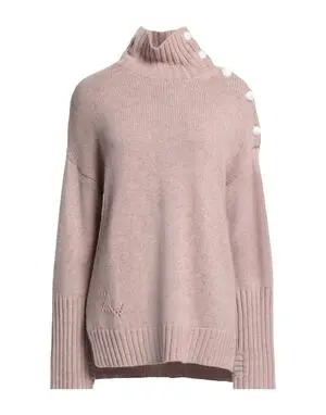 Zadig&Voltaire Cashmere Turtleneck Sweater With Button Detail - Pink