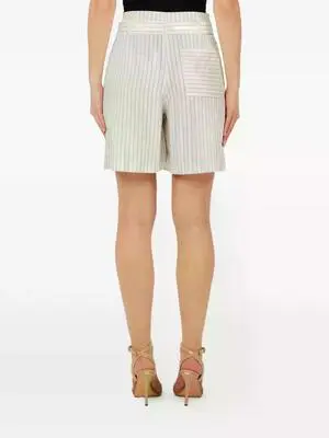Liu Jo Striped Tie Belt Shorts