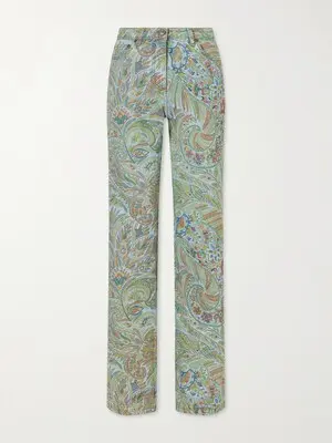 Etro Paisley-print Flared Jeans - Blue