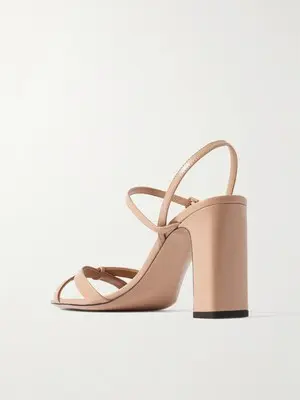 JIMMY CHOO Elsy 85 Leather Sandals - Neutrals