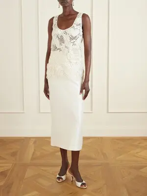 HEIRLOME Embroidered Cashmere And Silk-blend Tank Top