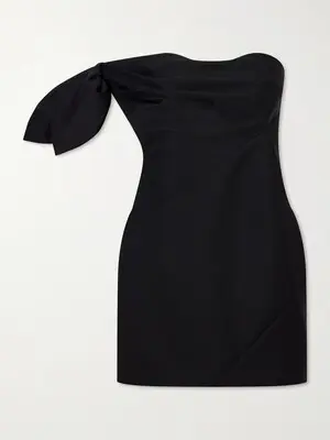 Givenchy Bow-detailed Wool And Mohair-blend Mini Dress