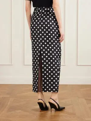 Khaite Winton Polka-dot Midi Skirt