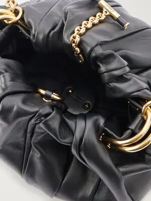 Chloé Pleated Leather Shoulder Bag - Black