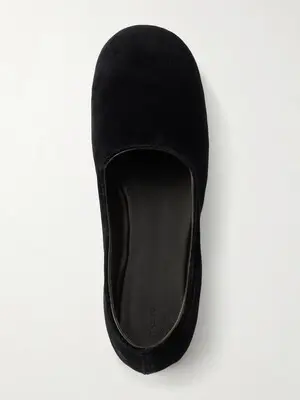 THE ROW Ponti Velvet Slippers - Black