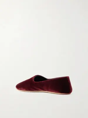 THE ROW Ponti Velvet Slipper - Burgundy