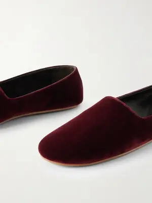 THE ROW Ponti Velvet Slipper - Burgundy