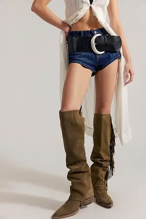 Free People We The Free Maybel High-rise Micro Denim Shorts - Low Tide