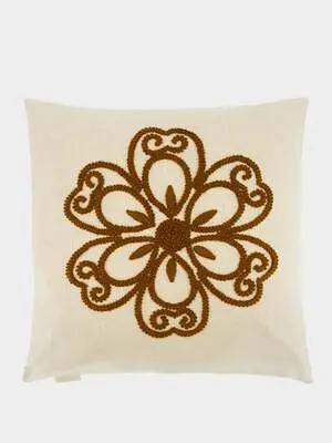 HOUSE OF CAPRICORN Florea Linen Cushion - Brown
