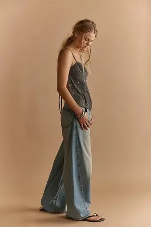 Free People Embellished Open-back Top