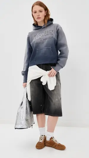 MAISON MARGIELA Embroidered Logo Hoodie - Cobalt
