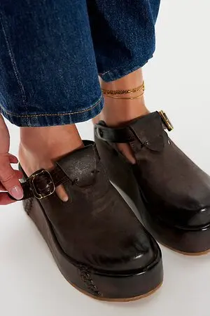 A.S.98 Canyon Platform Clogs With Braided Trim - Ebano