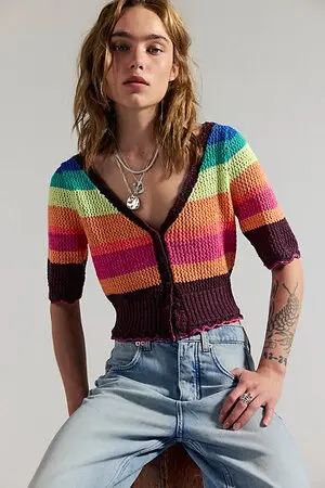 Free People Tyler Crochet Cardigan