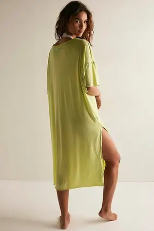 Free People Night Mode Maxi Tee - Creme Vert