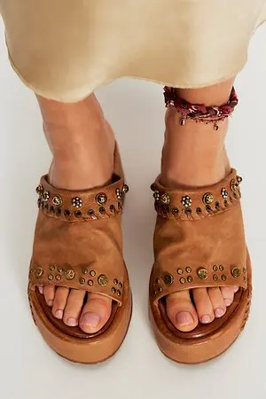 A.S.98 Myles Flatform Sandals - Tiger/camel