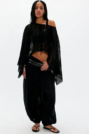 Free People Elsa Lace Poncho - Black