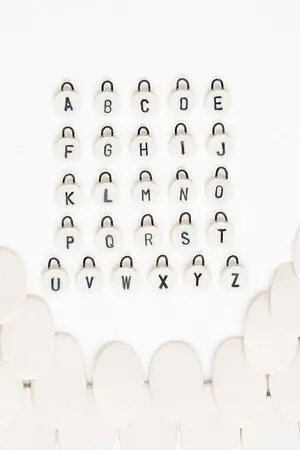 TWENTY TWO WEST Porcelain Initial Necklace - W