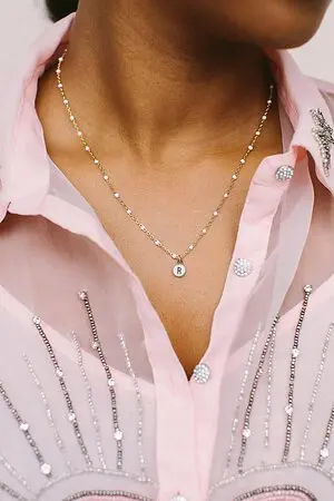 TWENTY TWO WEST Mini Letter Porcelain Necklace - M