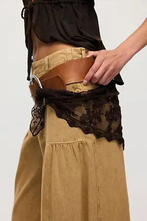 Free People Forever Lace Triangle Scarf - Ganache