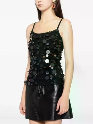 Cynthia Rowley Paola Embellished Square Neck Sleeveless Top