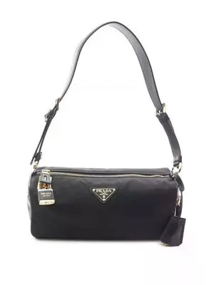 Prada 2013-2025 Tessuto Logo Shoulder Bag - Black