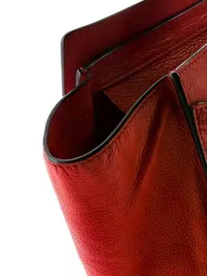 Celine Luggage Bag Grainy Leather Micro Tote Bag - Red
