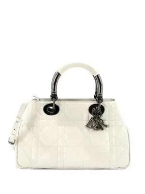 Dior Lady 95.22 Medium Tote Bag Cannage Embossed Leather - White