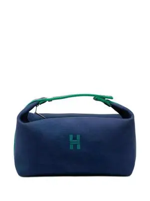 Hermès Large Toile Bride A Brac Case Vanity Bag - Blue