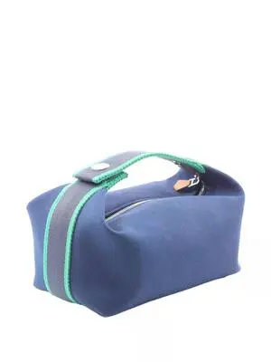 Hermès Small Toile Bride A Brac Case Vanity Bag - Blue