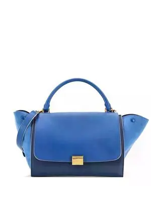 Celine Trapeze Leather Medium Satchel - Blue