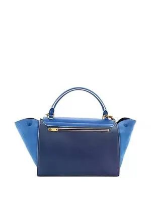 Celine Trapeze Leather Medium Satchel - Blue