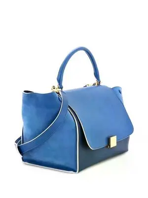 Celine Trapeze Leather Medium Satchel - Blue