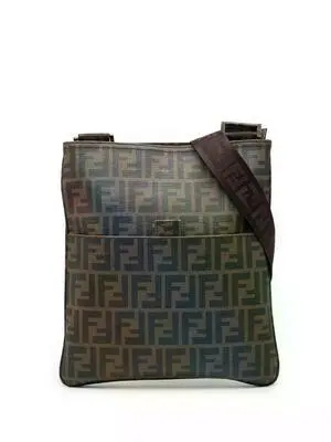 Fendi 2000-2010 Zucca Spalmati Crossbody Bag - Brown