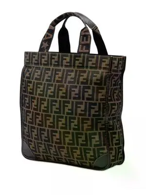 Fendi 2000-2010 Zucca Canvas Shopping Tote Bag