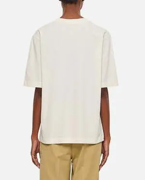 Moncler Crew-neck T-shirt With Raised Logo - White