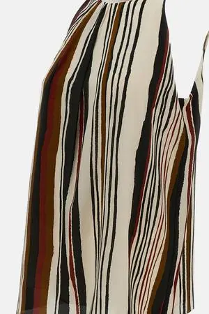 Max Mara Sleeveless Striped Silk Top - Multicolor