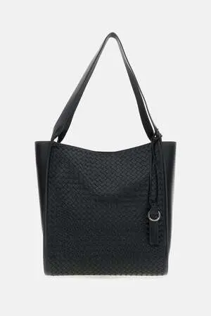 Bottega Veneta Intrecciato Leather Messenger Bag - Black
