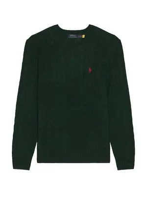 Polo Ralph Lauren Long Sleeve Wool Cashmere Cable Knit Crewneck Sweater - Moss Agate