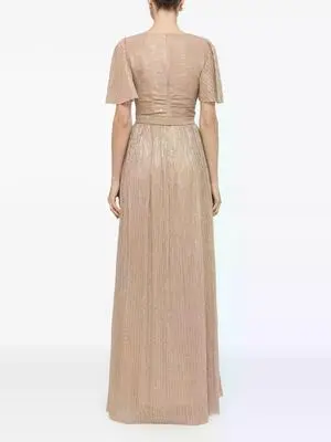 NISSA Sequin Applique Maxi Dress With V-neck And Belted Waist