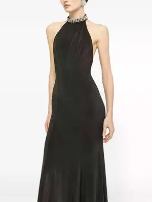 NISSA Backless Maxi Dress - Black